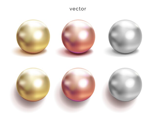 Bronze roze gold gradients set in hexagons big Vector Image