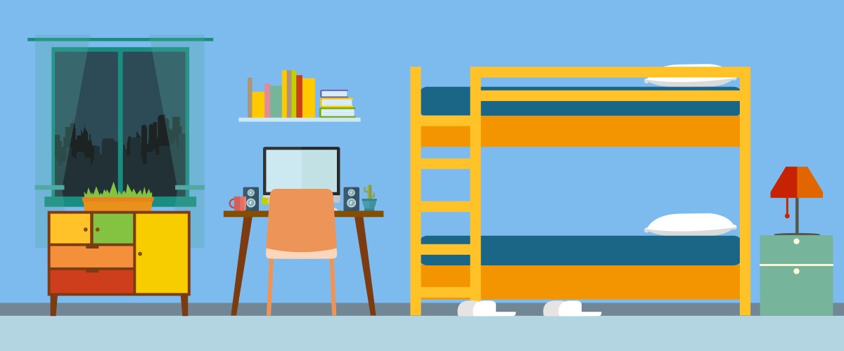 Modern home bedroom interior design contemporary Vector Image