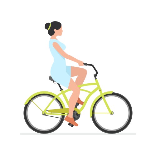 Woman riding bike Royalty Free Vector Image - VectorStock
