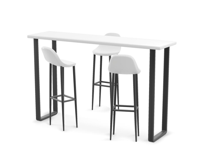 Booth table and chairs made from white plastic Vector Image