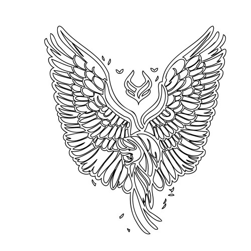 Cupid wings outline sketch Royalty Free Vector Image
