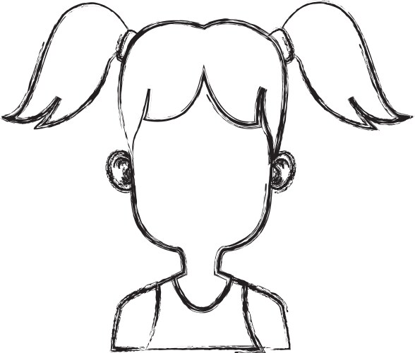 Girl faceless cartoon Royalty Free Vector Image