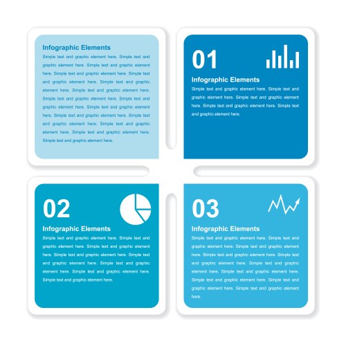 Flowchart with 3 elements Royalty Free Vector Image