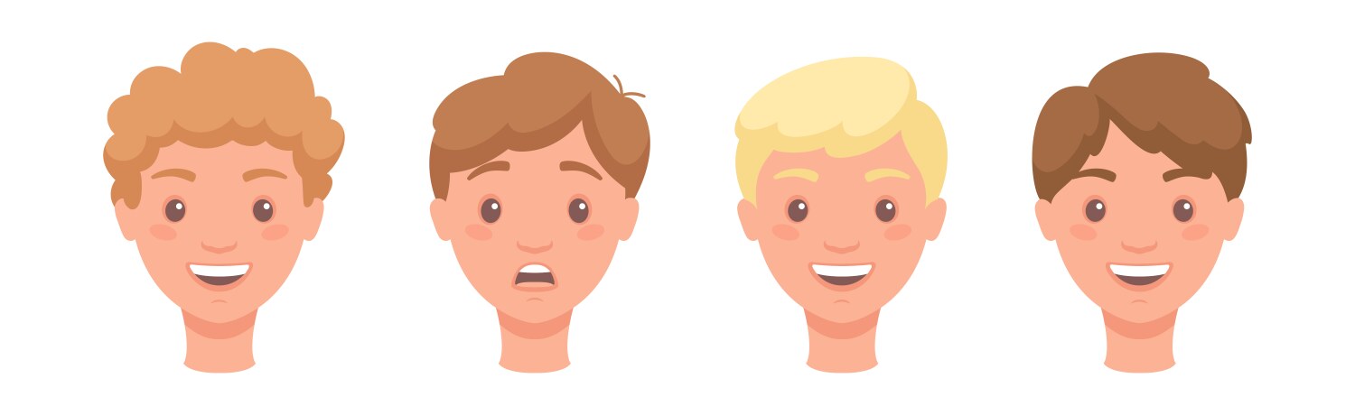 Handsome man character smiling face demonstrating Vector Image