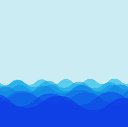 Cartoon water surface horizontal blue sea waves Vector Image