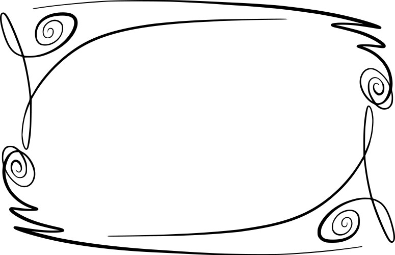 Flourish frame rectangle with squiggles Royalty Free Vector