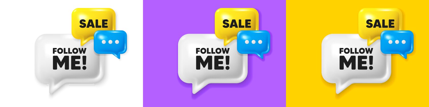Follow us tag special offer sign chat speech Vector Image