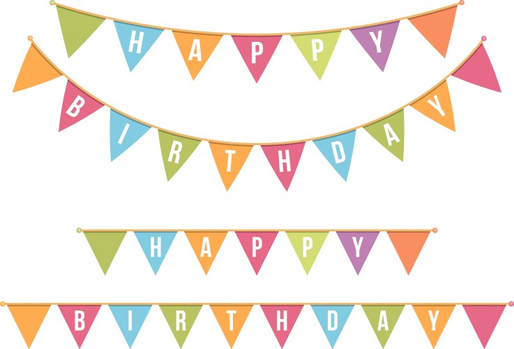 Party concept banner card with buntings garland Vector Image