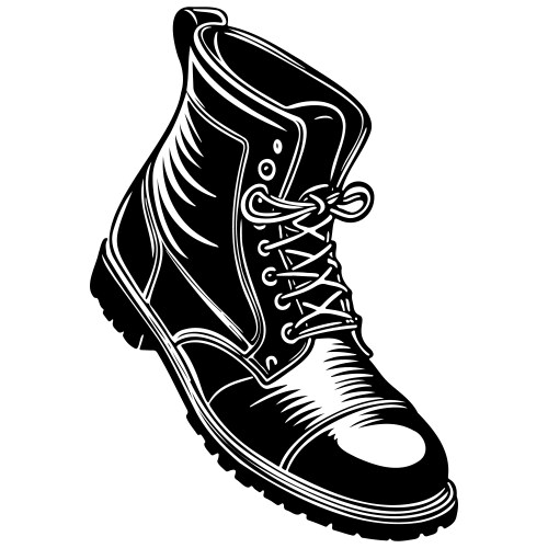 Vintage shoe ink hand drawn line transparent Vector Image