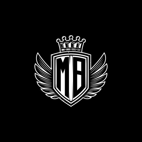 Mb logo monogram shield crown luxury design Vector Image