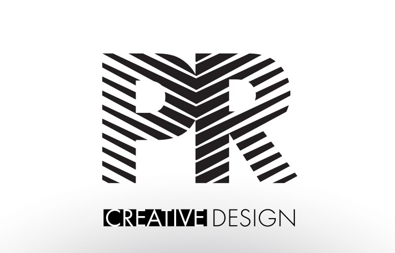 Pr p r letter modern logo design with yellow Vector Image