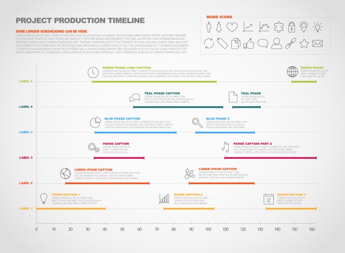 Gantt project production timeline graph Royalty Free Vector