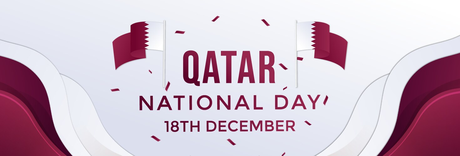 Qatar national day banner template flat design Vector Image