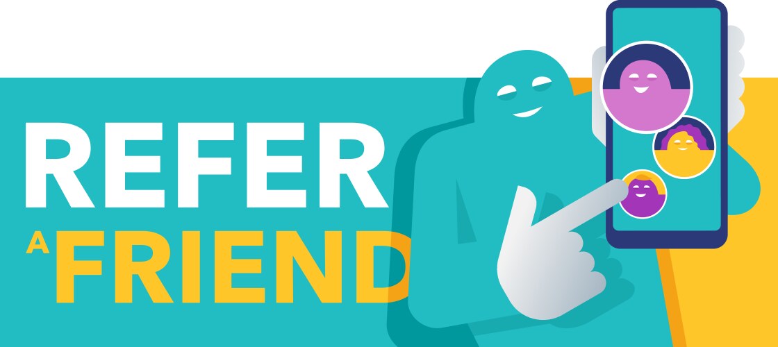 Refer a friend - referral program banner Vector Image