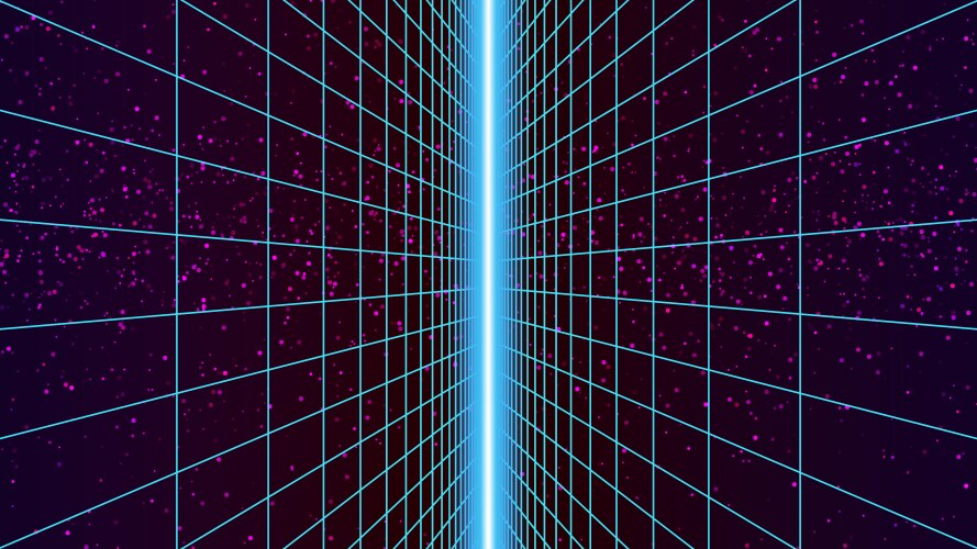 Green neon synthwave patterned social story Vector Image