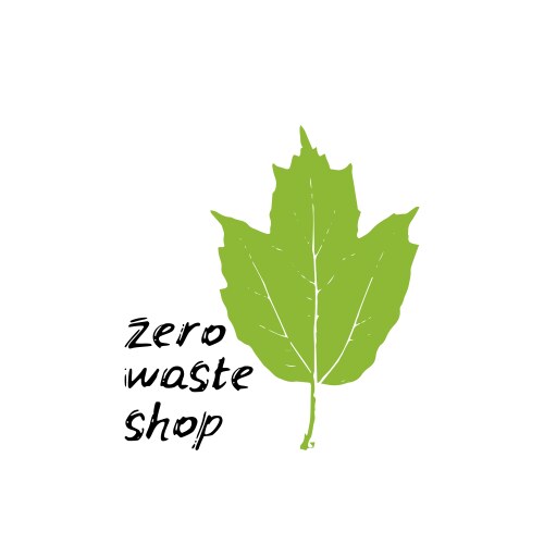 Zero waste shop logo text calligraphy lettering Vector Image