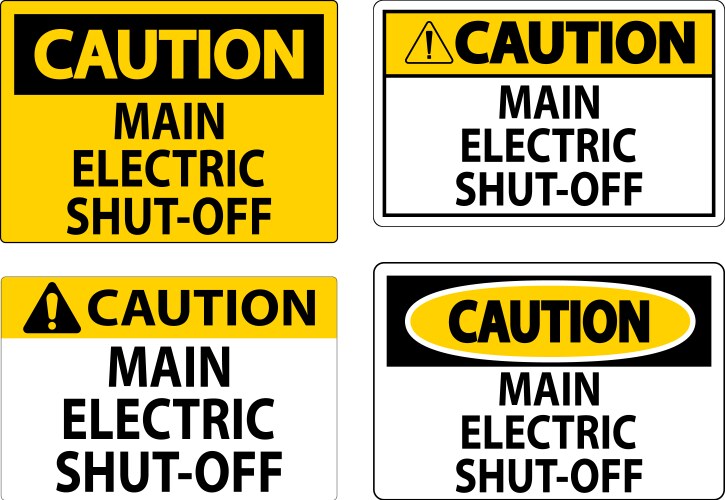 Warning sign main electric shut-off Royalty Free Vector