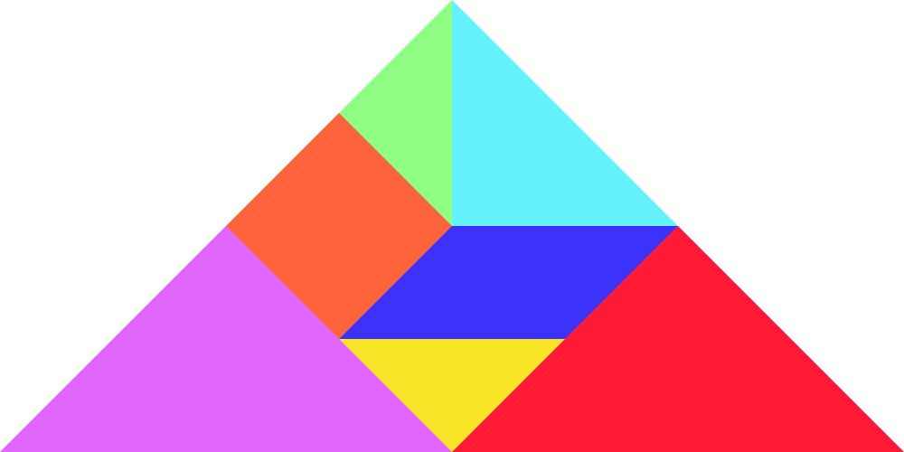 Color tangram puzzle in pig shape on white Vector Image