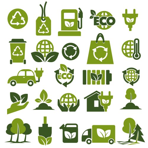 36 symbols for eco environment Royalty Free Vector Image