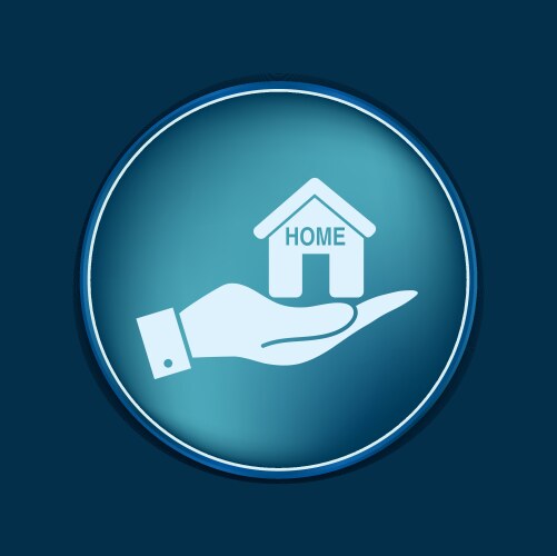 Hand holding a house icon home sign Royalty Free Vector