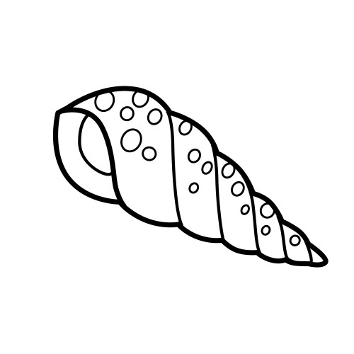 Open shell with pearl outlined for coloring page Vector Image