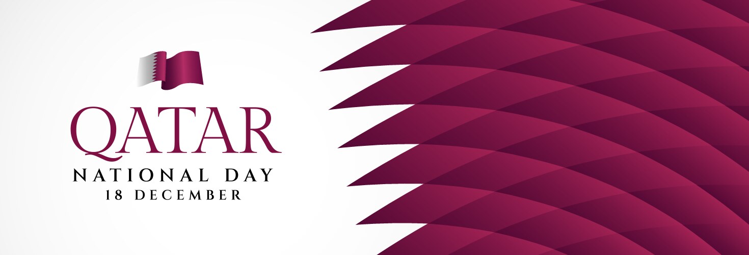Qatar national day banner template flat design Vector Image