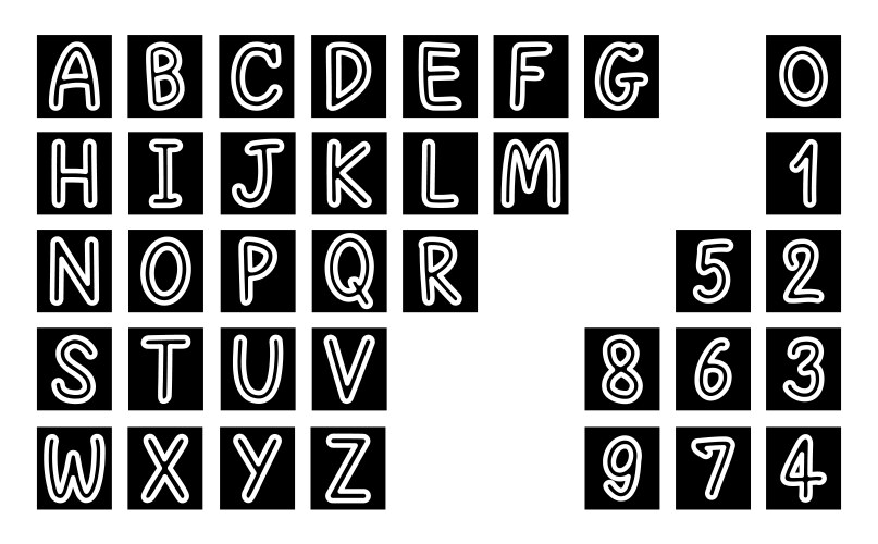 Simple handwritten fonts set Royalty Free Vector Image