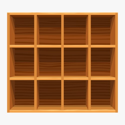 3d wooden shelves Royalty Free Vector Image - VectorStock