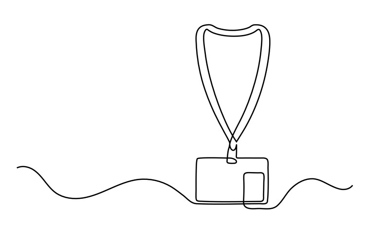 Continuous line drawing badges id cards holders Vector Image