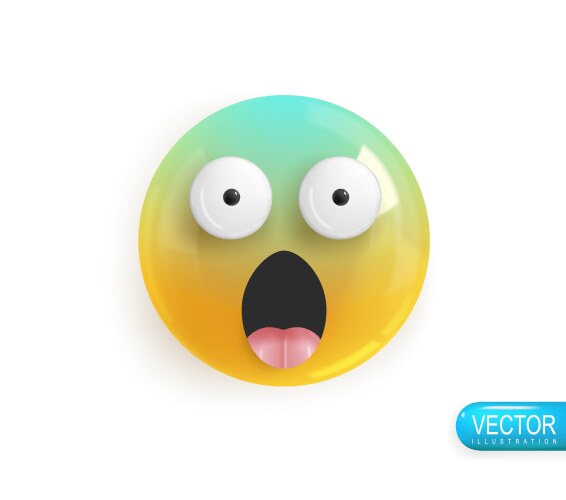 Emotion realistic 3d render icon smile emoji Vector Image