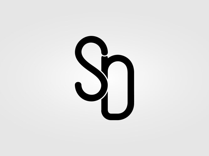 Initial sd letter logo design template abstract Vector Image