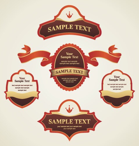 Gold framed labels Royalty Free Vector Image - VectorStock