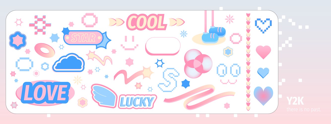 Y2k style science banners set Royalty Free Vector Image