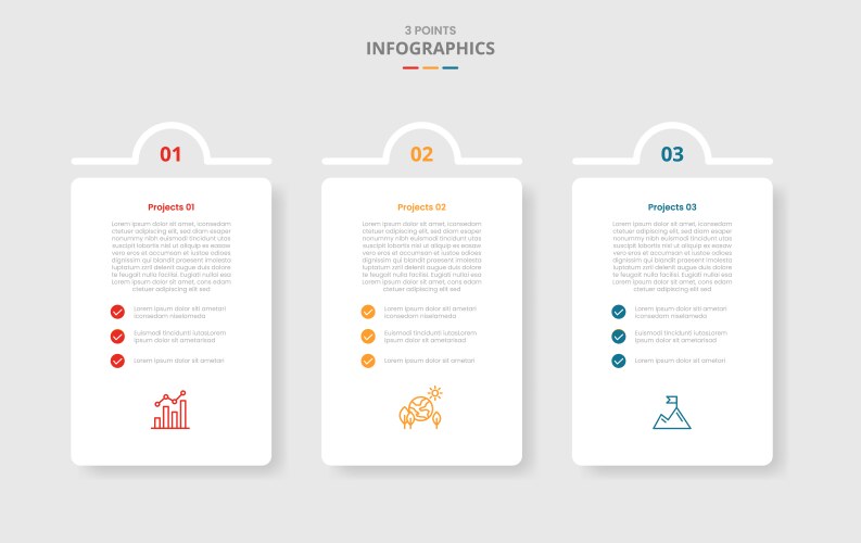 3 points template comparison concept Royalty Free Vector