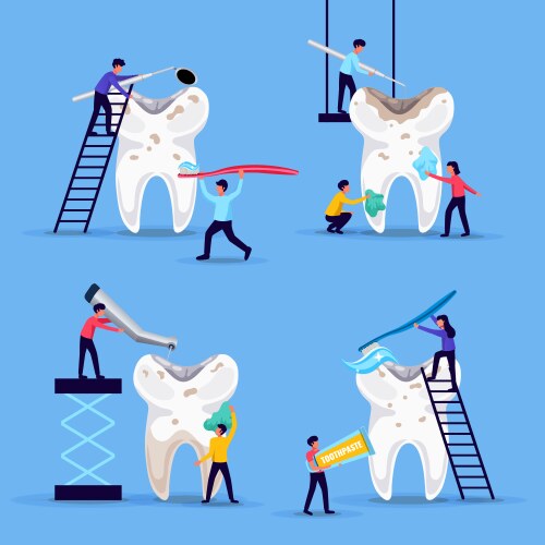 Dental problems diseases infographics Royalty Free Vector