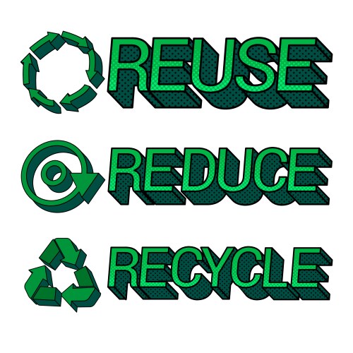 Recycle and reusable products cartoon set Vector Image