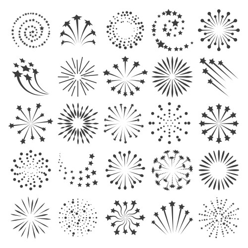 Fireworks Black and White Vector Images (over 43,000)