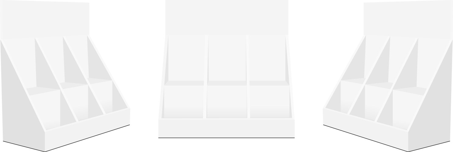 Set of countertop display boxes mockups Royalty Free Vector