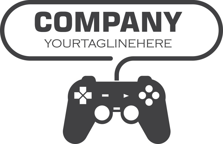 Play button video game controller logo icon Vector Image