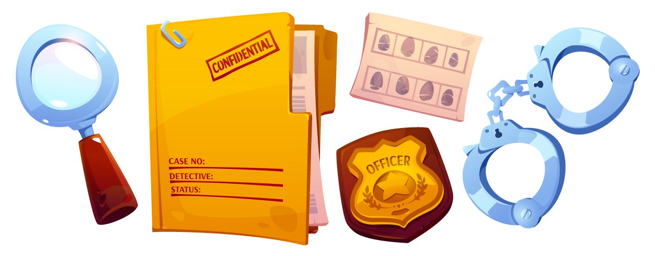 Detective or spy character equipment Royalty Free Vector