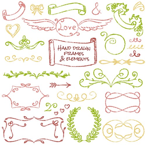 Hand drawn menu elements set Royalty Free Vector Image