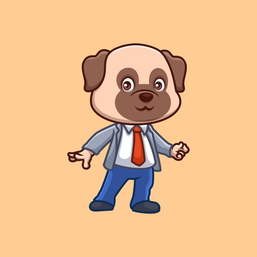 Manager pub dog cute cartoon Royalty Free Vector Image