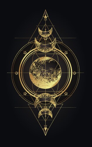 Triple moon wicca pagan goddess wheel year Vector Image