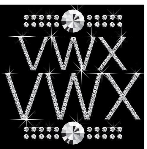 Diamond alphabetic letters Royalty Free Vector Image