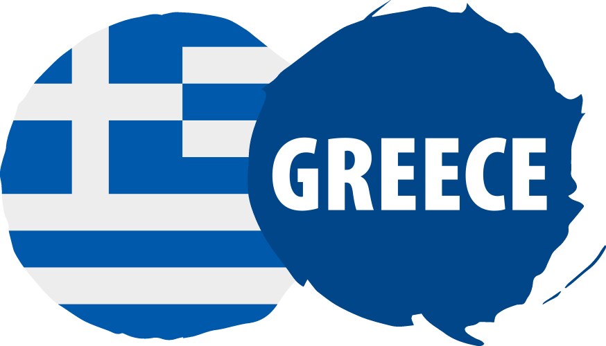 Greece greek round circle country flag banners Vector Image