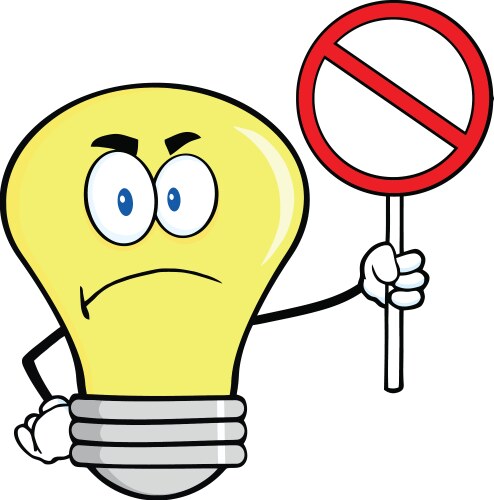 Light bulb cartoon with thumbs up Royalty Free Vector Image
