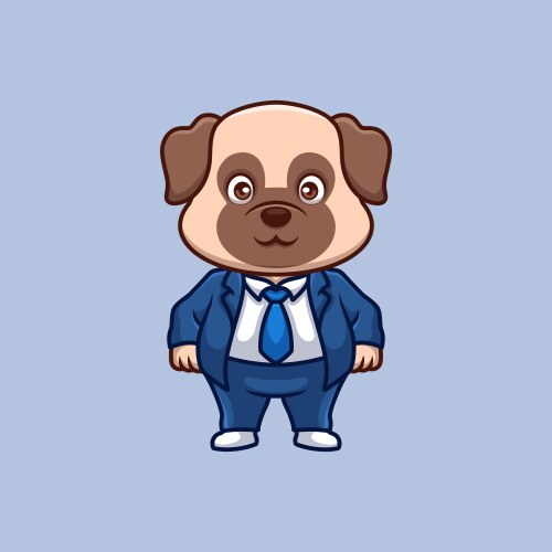 Manager pub dog cute cartoon Royalty Free Vector Image