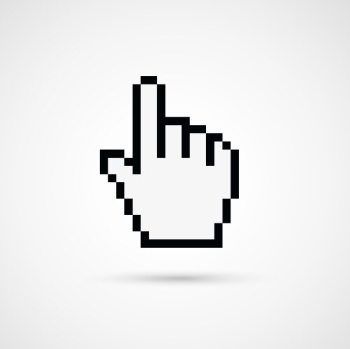 Pixel hand cursors collection Royalty Free Vector Image
