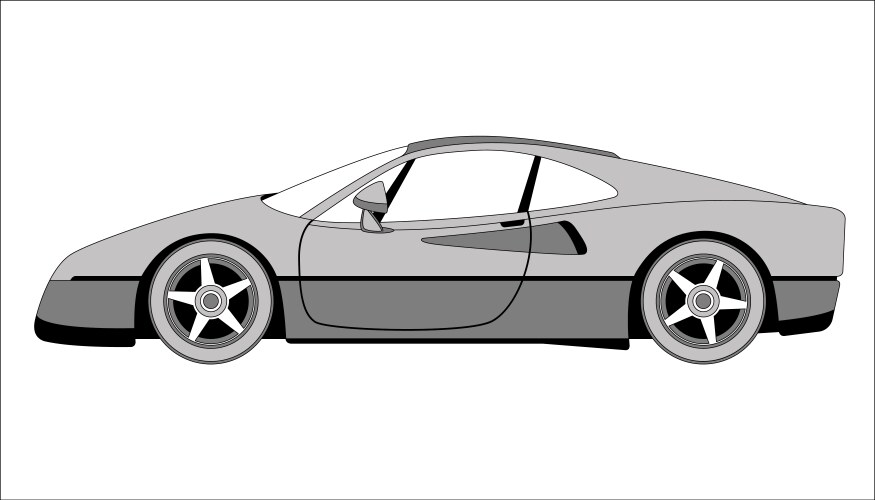 Red sport car profile Royalty Free Vector Image