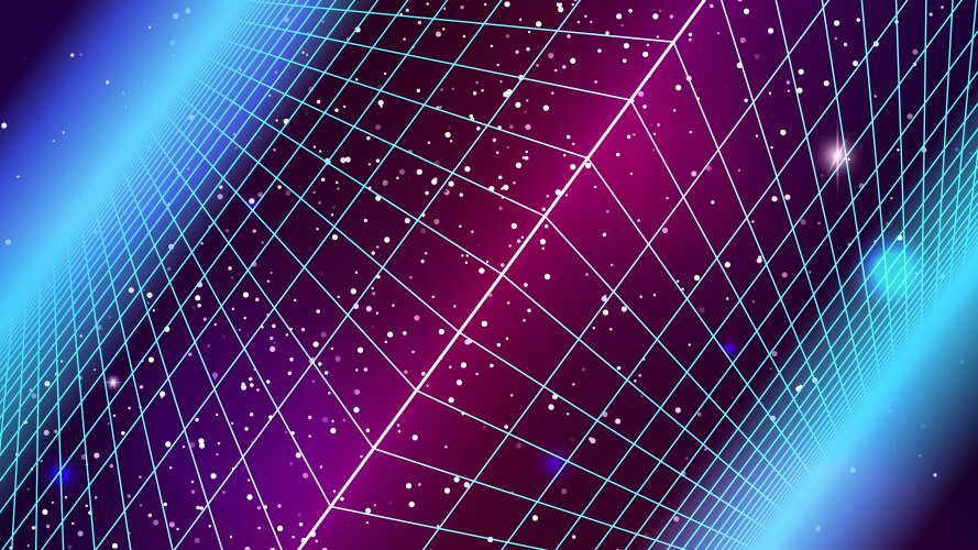 Synthwave background retrowave backdrop wireframe Vector Image